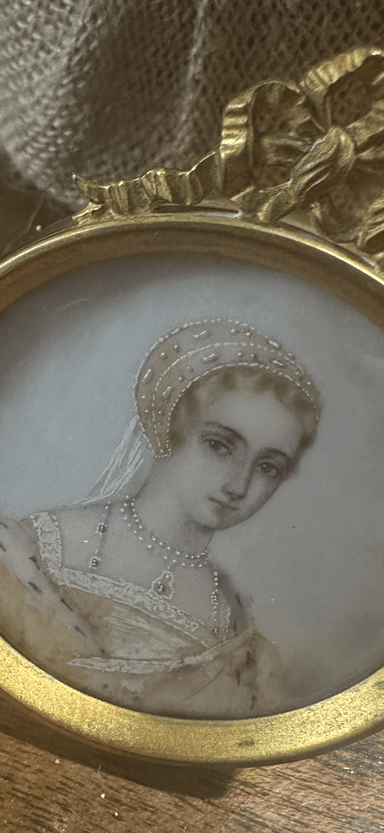 19TH Century Miniature Portrait on Ivory of Anne Boleyn – Loft of Echoes